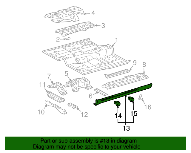 2007-2008 Toyota Solara Rocker Molding 75852-AA030-B2 | Toyota Parts Center