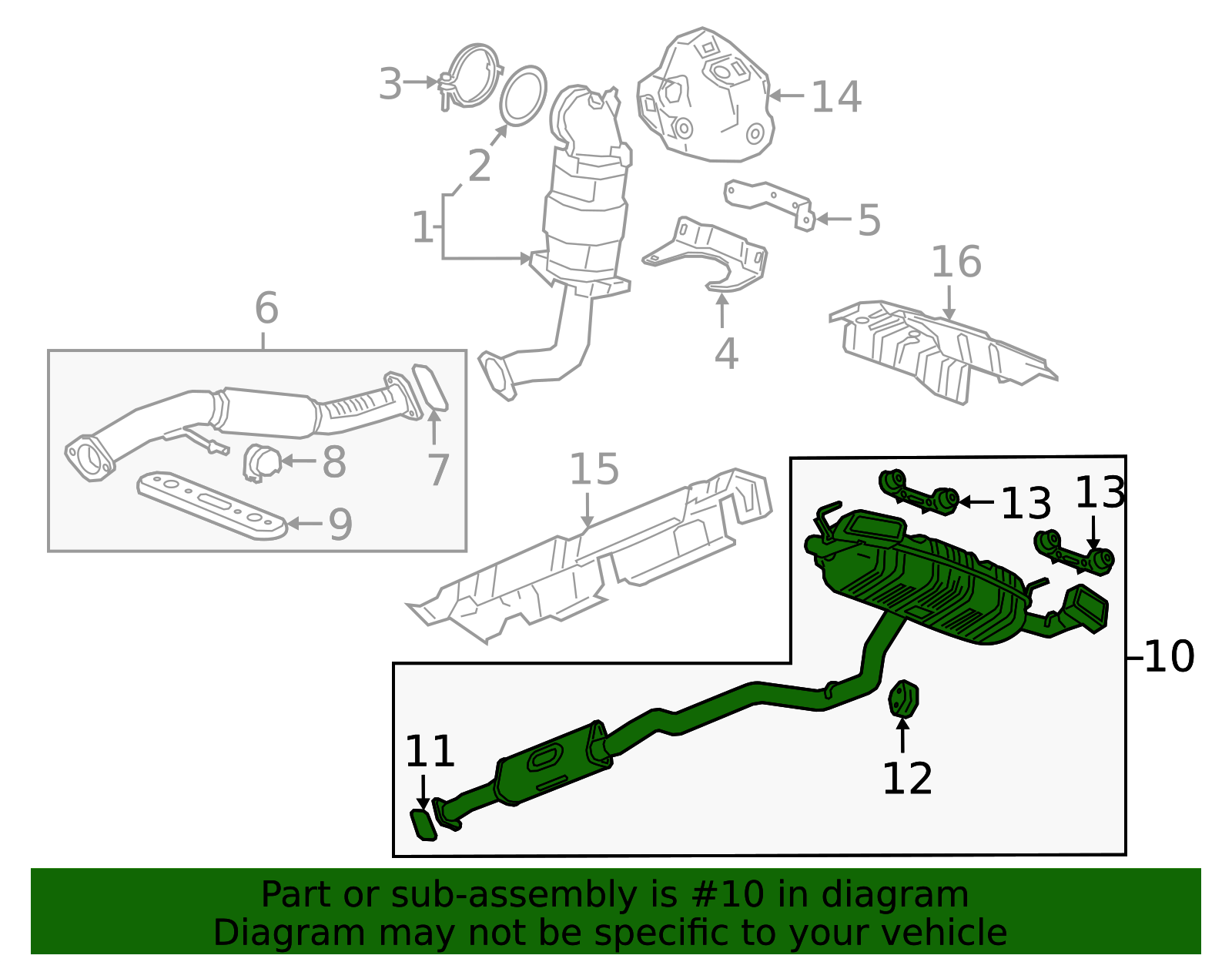 2019-2024 Cadillac XT4 F Muffler 19420311 GM | GMPartsDirect.com