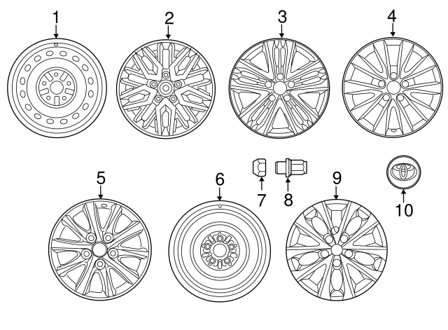 2015-2017 Toyota Camry Wheel Cover 42602-06070 | OEM Parts Online