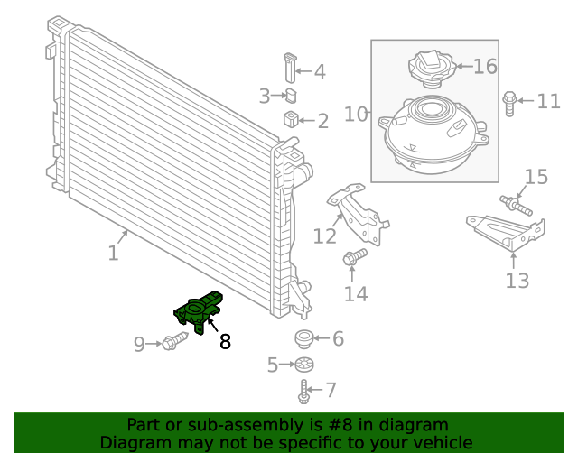 80A-805-202 - Radiator Mount Bracket 2018-2023 Audi | AutoNationParts.com