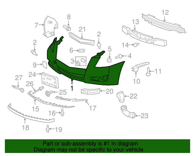 2008-2014 Cadillac CTS Front Bumper Cover 25793663 GM | GMPartsDirect.com