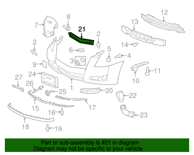 2008-2011 Cadillac CTS Lower Grille 25896041 | GMPartsDirect.com