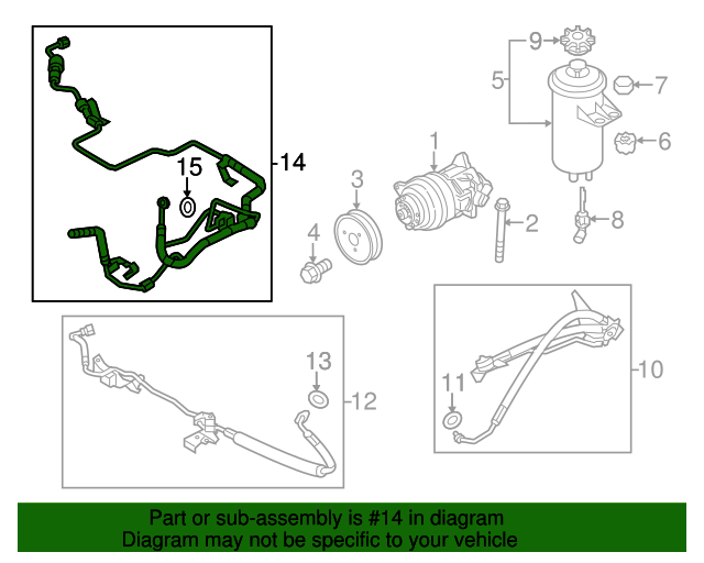 32416782376 - 2011-2013 BMW X5 Return Line Assembly (32-41-6-782-376 ...