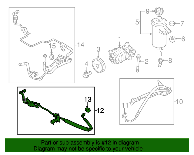 32416793401 - 2009-2014 BMW Power Steering Pressure Hose (32-41-6-793 ...