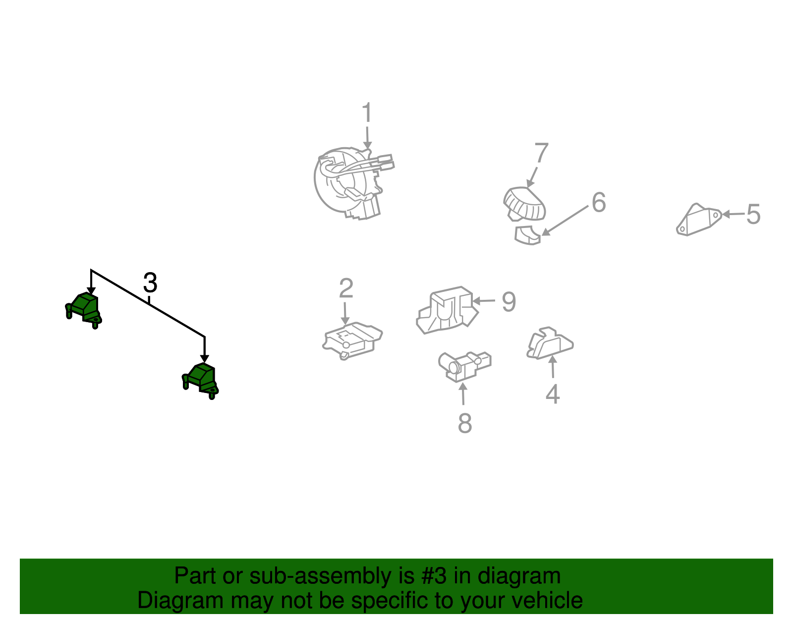 2012-2015 Toyota 2012-2015 Toyota - Air Bag Impact Sensor 89173-79055 ...