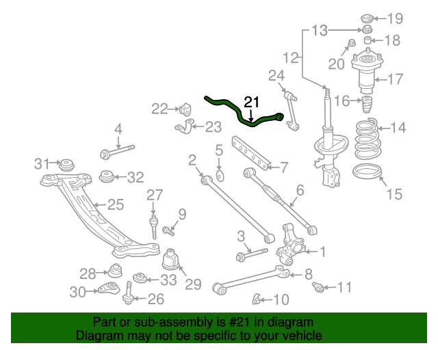 48812-AA010 - Stabilizer Bar - 1996-2005 Toyota | OEM Genuine Toyota Parts
