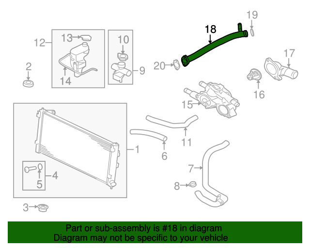 2008-2013 Mitsubishi Water Pump Tube 1310A058 | Mitsubishi Parts ...