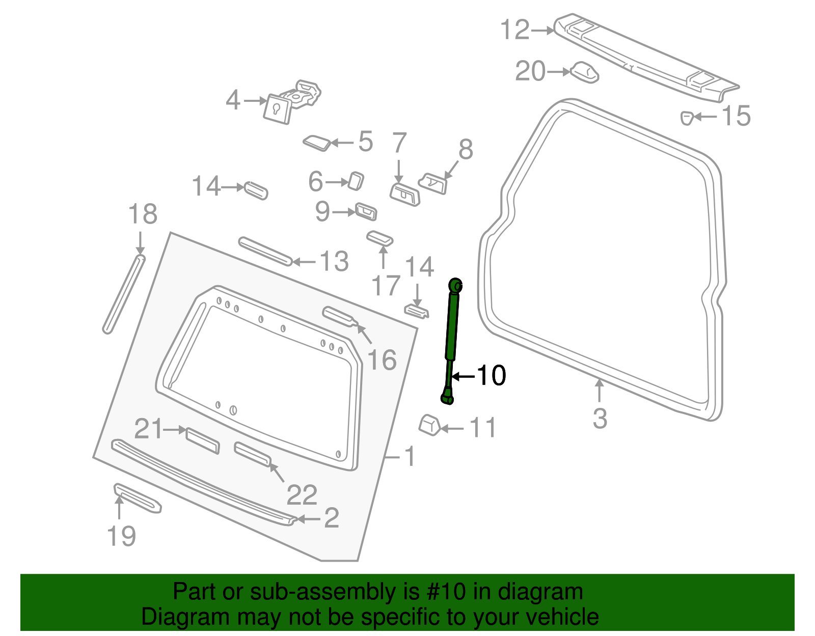 04741-S10-010 - Support Cylinder 1997-2001 Honda CR-V | Honda Parts Online