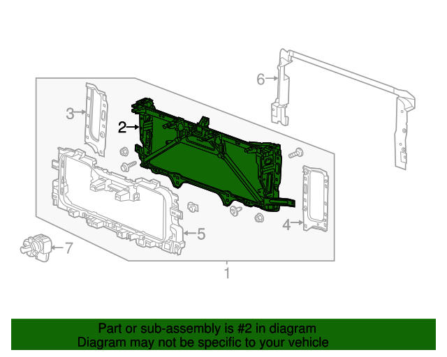 2015-2019 Chevrolet Headlamp and Front Grille Mount Panel 23337538 ...