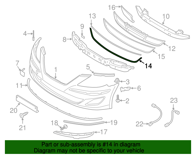 2012-2014 Hyundai Genesis Lower Grille Pad 86568-3M500 | QuirkParts