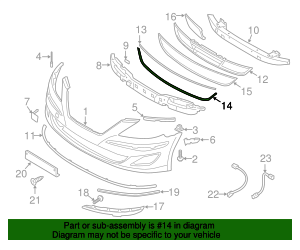 2012-2014 Hyundai Genesis Lower Grille Pad 86568-3M500 | QuirkParts