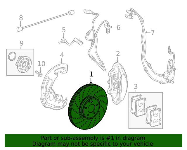 222-421-51-00 - Disc Brake Rotor Front 2014-2021 Mercedes-Benz ...