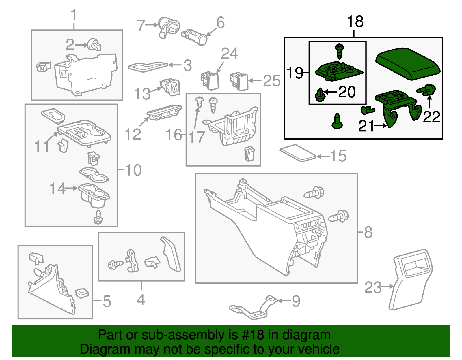 2012-2014 Toyota Camry Console Lid 58920-06021-B0 | OEM Parts Online