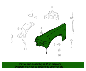 2007-2010 BMW X5 Fender Assembly 51-65-7-178-399 | BMW Parts Source