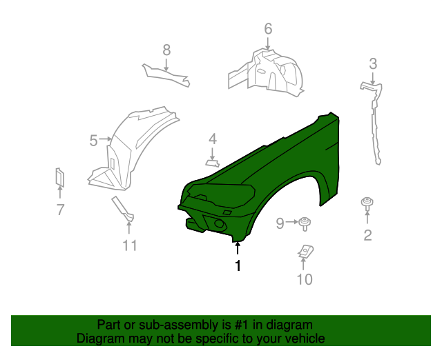 51657178400 - 2007-2010 BMW X5 Fender Assembly (51-65-7-178-400) | BMW ...