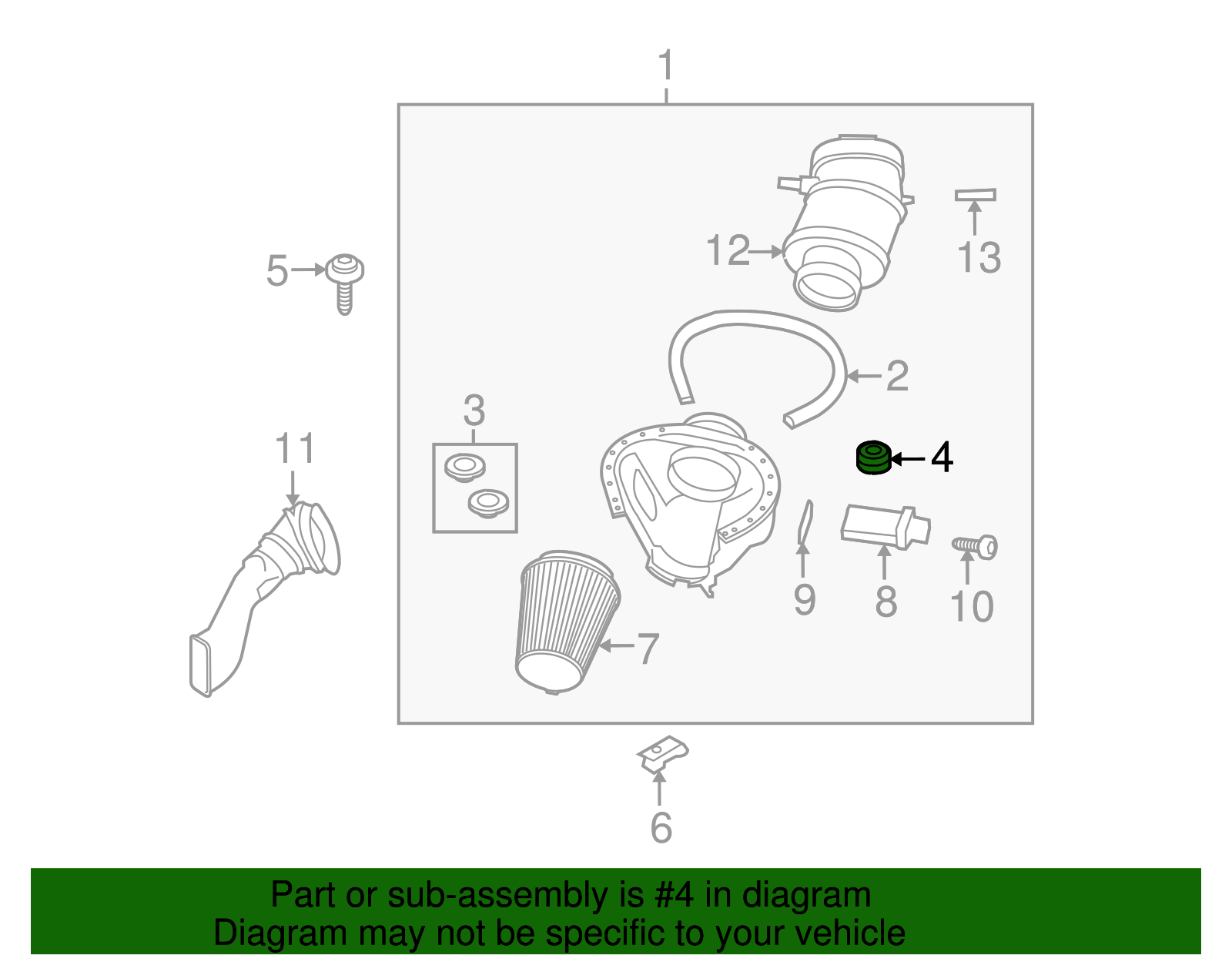 7R3Z-17C431-AA - Air Cleaner Assembly Grommet 2010-2014 Ford Mustang ...