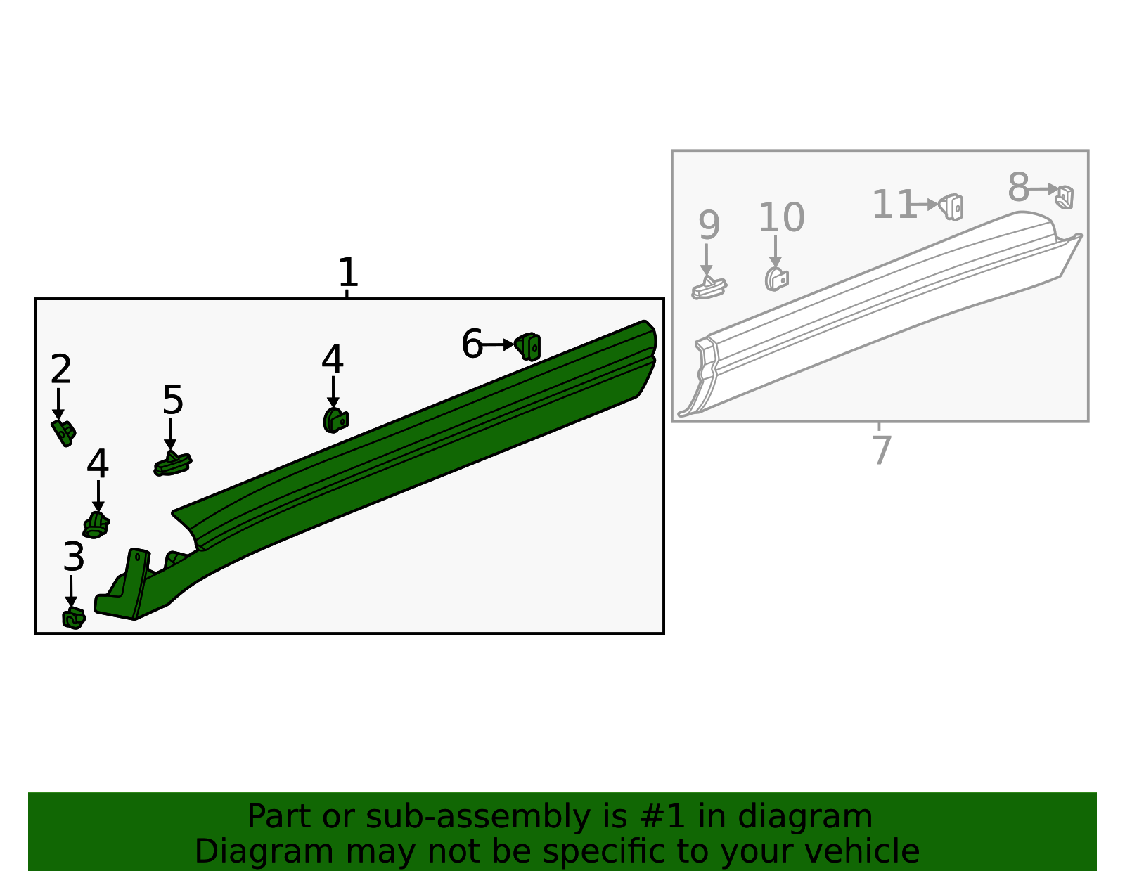 2021-2024 GM Driver Side Rocker Panel Front Molding 84913466 GM ...