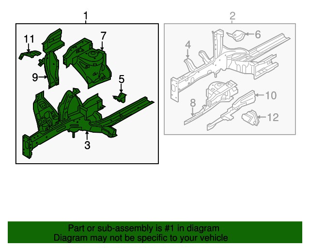 64600-E4000 - Apron/Rail Assembly 2015-2019 Kia Soul EV | Kia.Parts Store