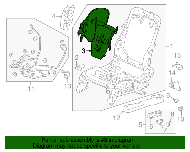 81590-T0A-L81 - Seat Lumbar Support Cushion 2012-2017 Honda ...