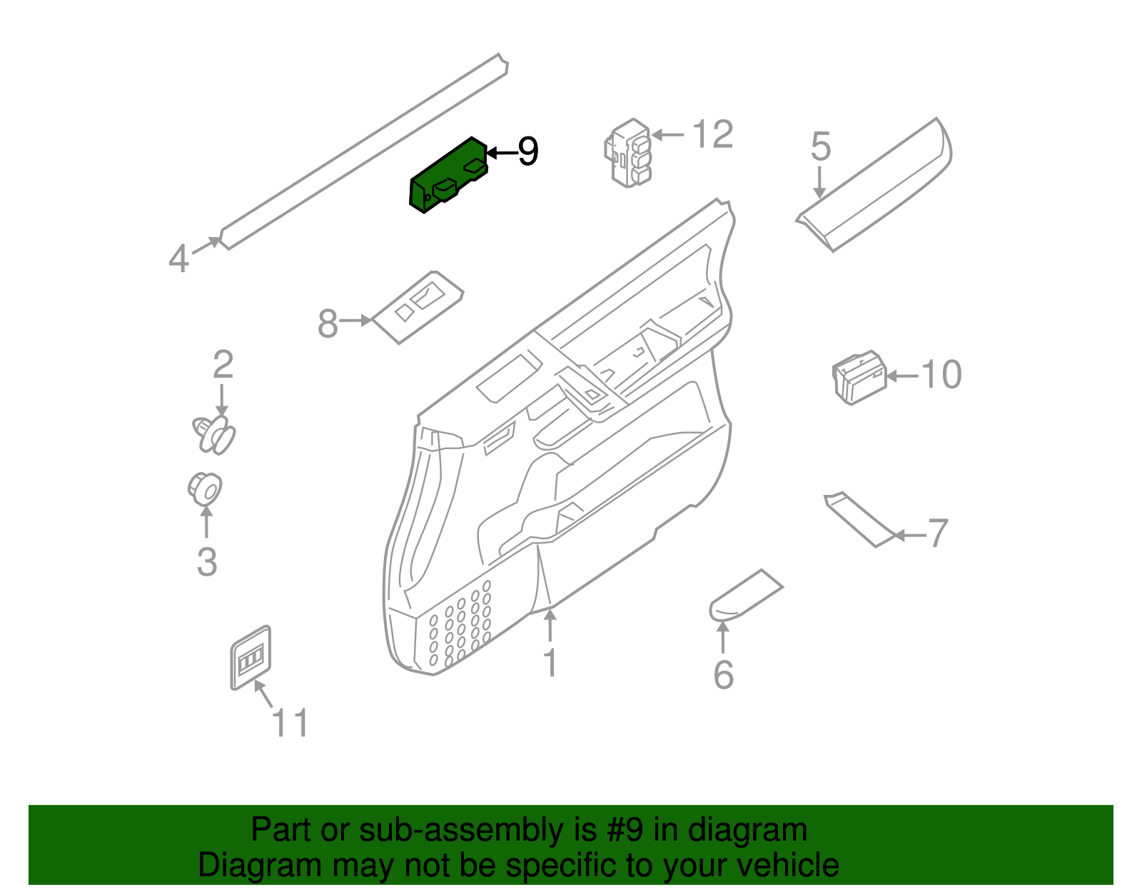 2007-2015 Nissan Window Switch 25401-ZW00A | Nissan Parts Plus
