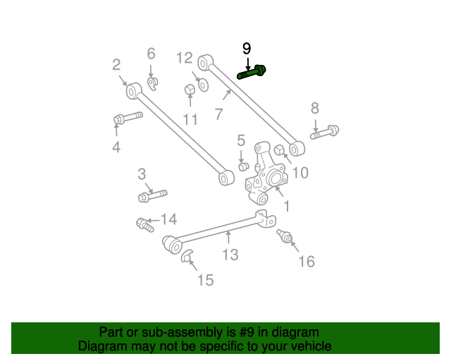 48409-0E010 - Suspension Control Arm Bolt 2004-2009 Lexus ...