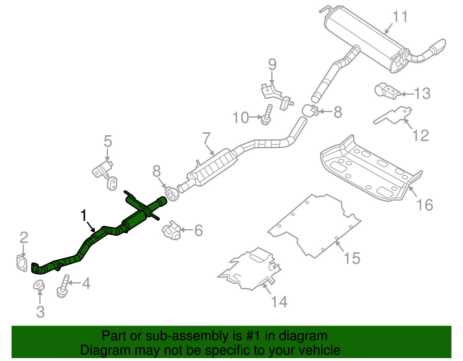 68109353AF - OEM Exhaust Front Pipe, All Wheel Drive For 2014-2021 Jeep ...