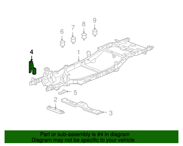 2004-2012 GM Front Driver Side Bumper Impact Bar Bracket 12335910 ...