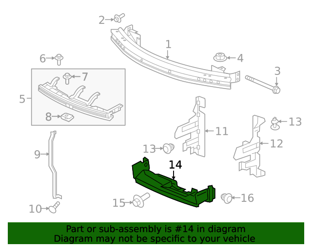 74113-TGS-A00 - Radiator Support Air Deflector 2019-2021 Honda Passport ...
