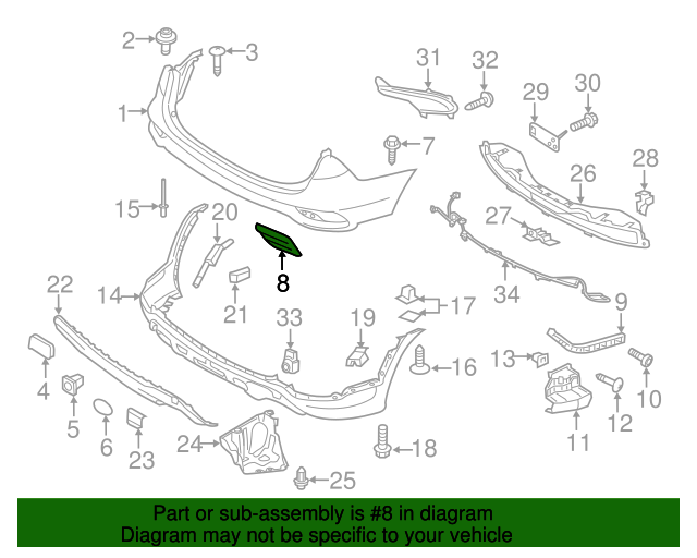 2017-2018 Hyundai Santa Fe Sport Trim Cover 86673-4Z500 | OEM Parts Online