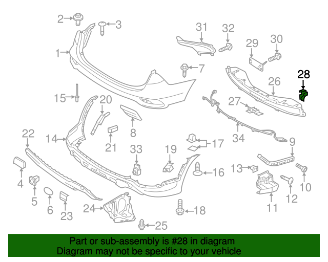 2017-2018 Hyundai Santa Fe Sport Impact Bar Bracket 86636-4Z500 | OEM ...