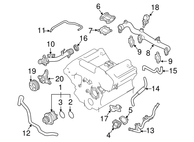 2001-2012 Infiniti Water Outlet Gasket 11062-4P100 | Infiniti of ...