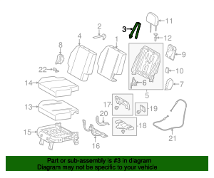 72507-08041-C0 - Adjust Handle 2011-2020 Toyota Sienna | Ourisman ...