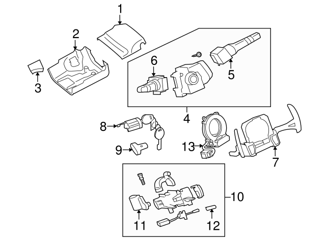 2002-2017 Mitsubishi Ignition Switch mn113754 | Mitsubishi Parts ...