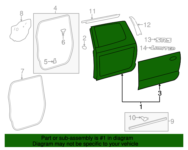 67003-0C122 - Door Shell - 2007-2021 Toyota Tundra | Nucar Toyota of ...