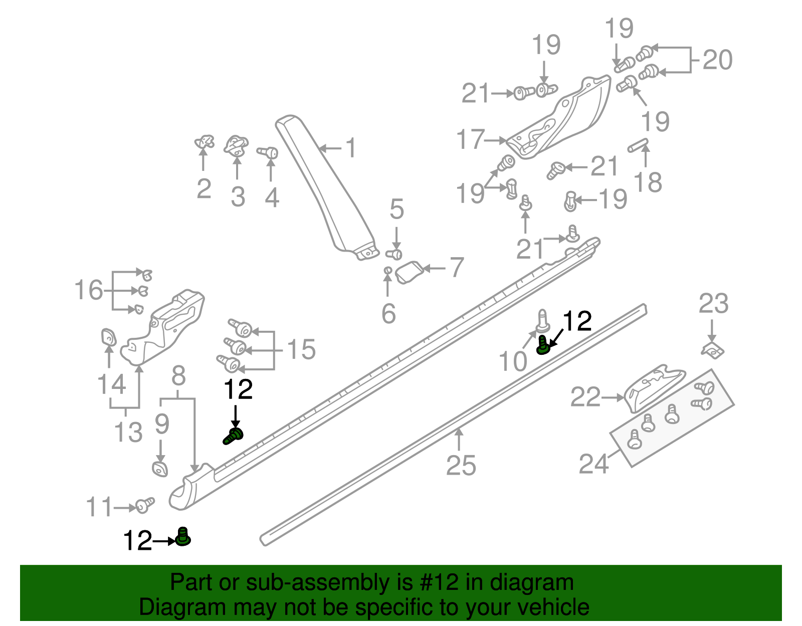2005-2015 Audi Rocker Molding Screw WHT-000-485 | Audi USA Parts