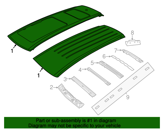 2017-2020 Chrysler Roof Panel 68234022AB | TascaParts.com