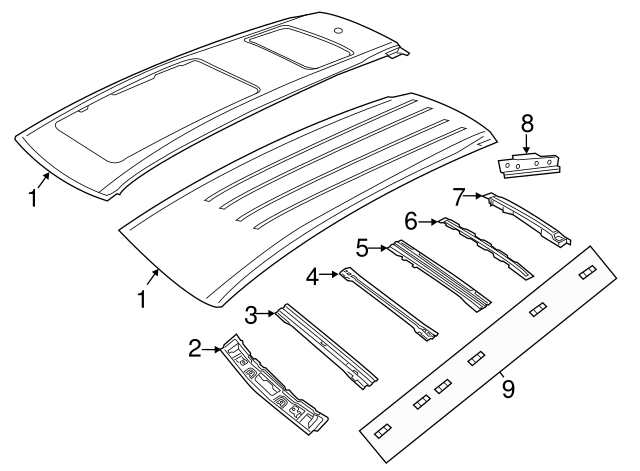 2017-2020 Chrysler Roof Panel 68234022AB | TascaParts.com