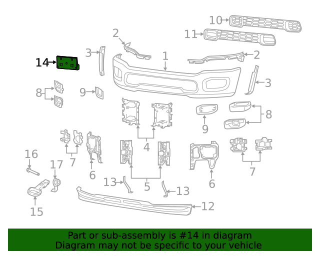 License Bracket - Mopar (68362197AA) | Mopar Parts