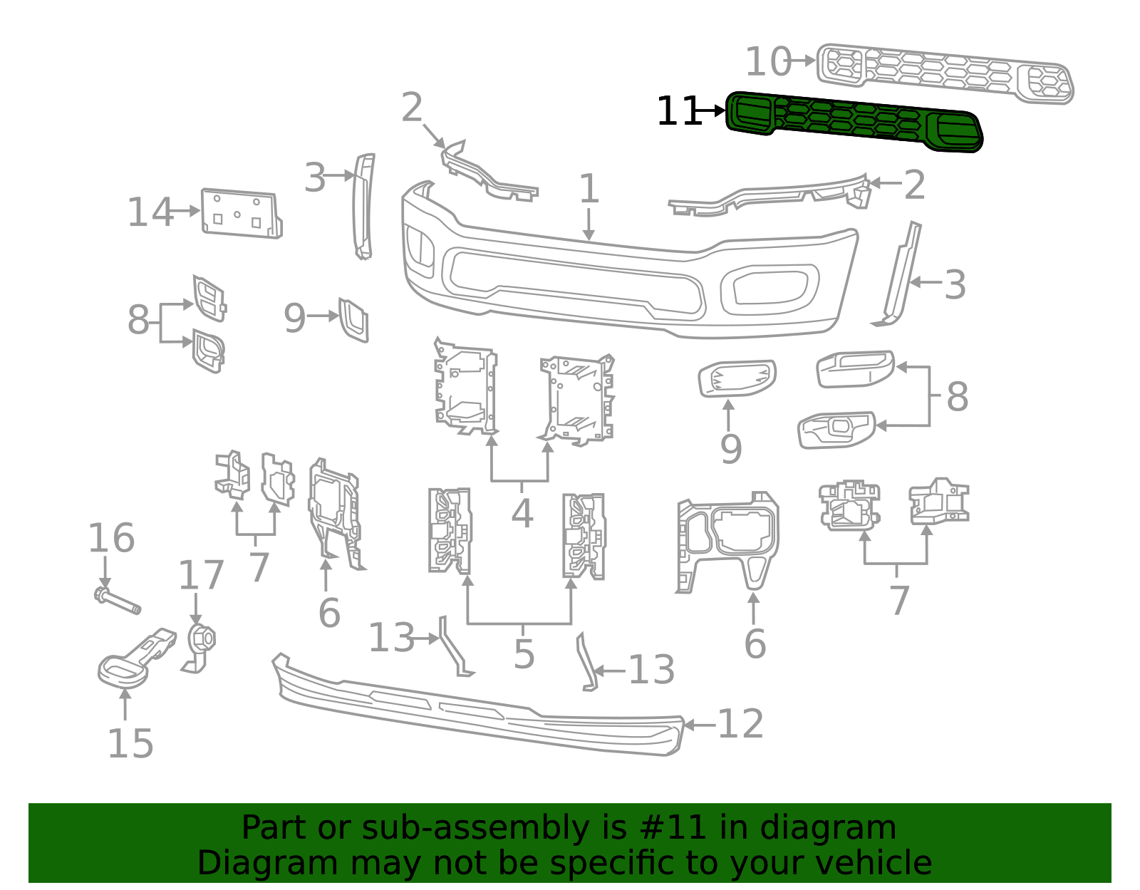 68384298AA - Lower Grille - 2019 2020 Ram 2500 | Mopar Parts Canada