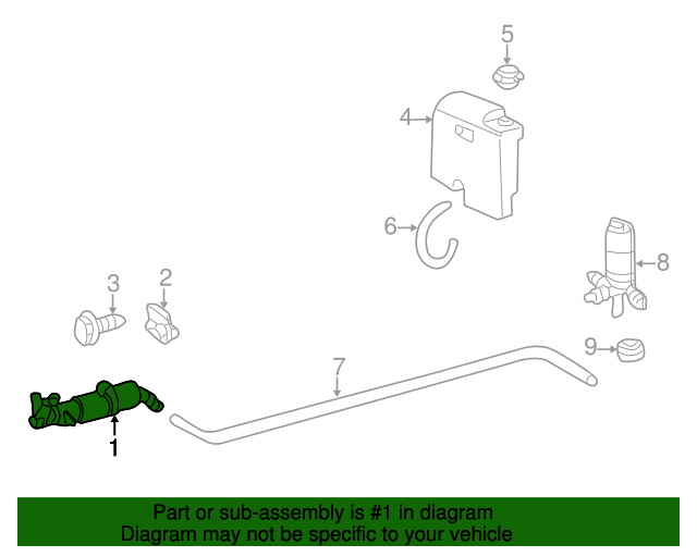 210-860-16-47 - Headlight Washer Nozzle 2000-2003 Mercedes-Benz ...