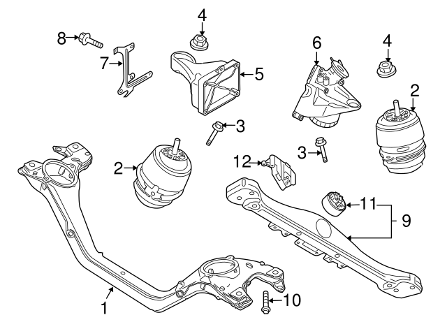 2004-2018 Porsche Cayenne Engine Mount 955-375-049-00 | AutoNationParts.com
