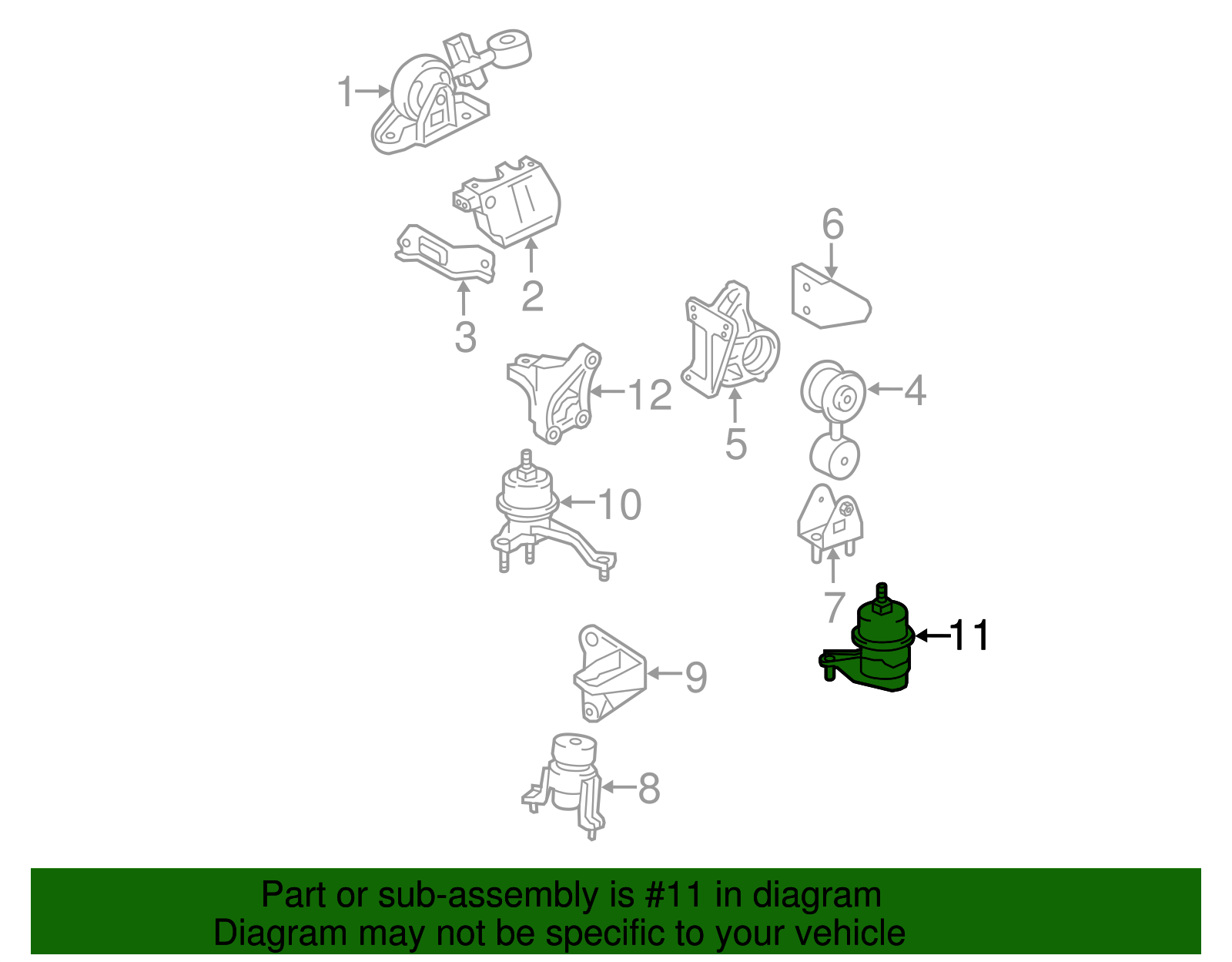 12372-0H090 - Engine Mount (Left) 2007-2019 Toyota | Longo Toyota Of ...