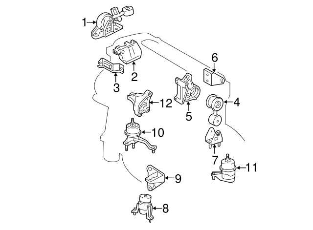 12308-0H030 - Engine Mount 2007-2009 Toyota Camry | AutoNationParts.com