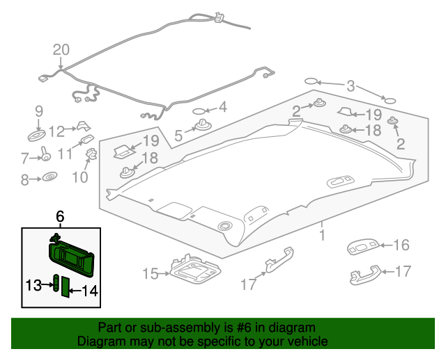 2017 Buick LaCrosse Sun-Visor 90925514 | GMPartsDirect.com