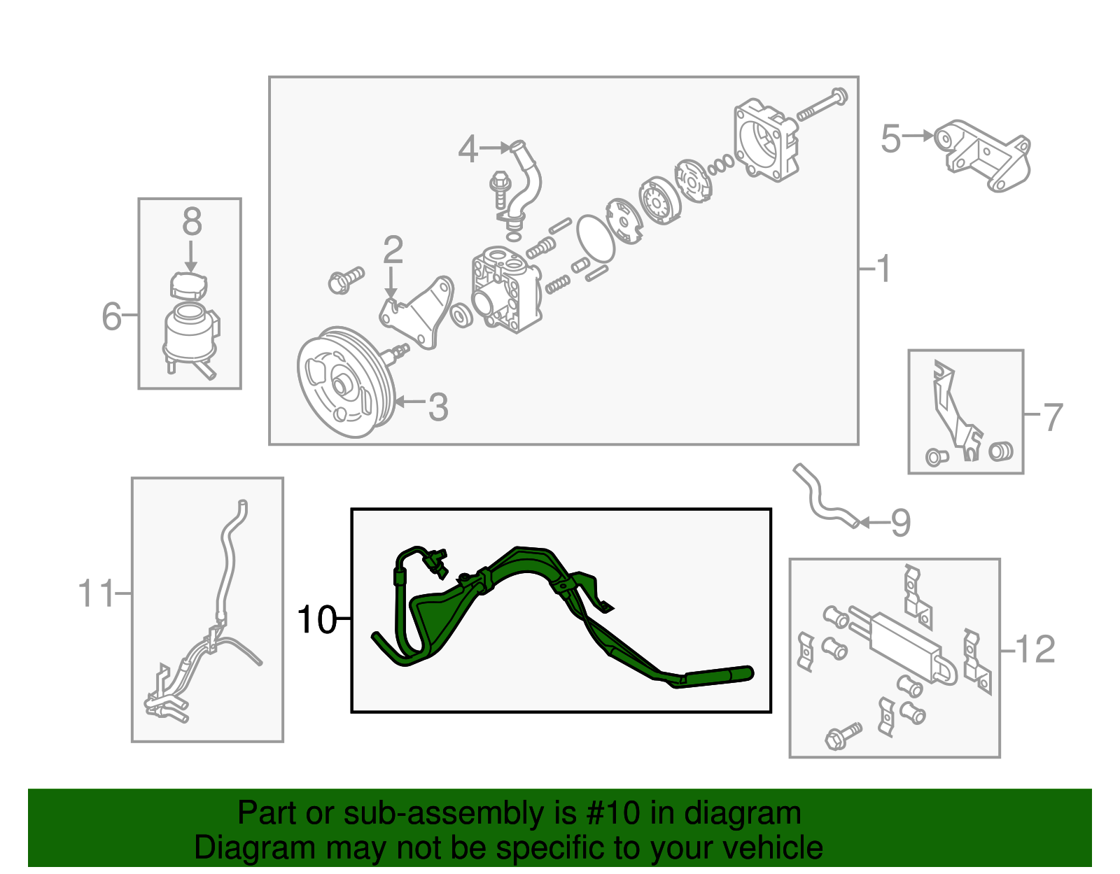 2014-2015 Infiniti Q50 Power Steering Pressure Hose 49710-4GA0A ...