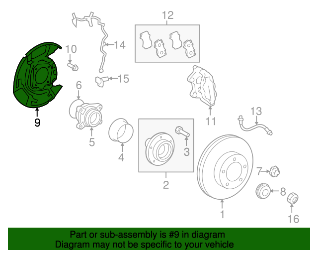 2007-2022 Toyota Brake Dust Shield (Right, Front) 47703-0C031 | OEM ...