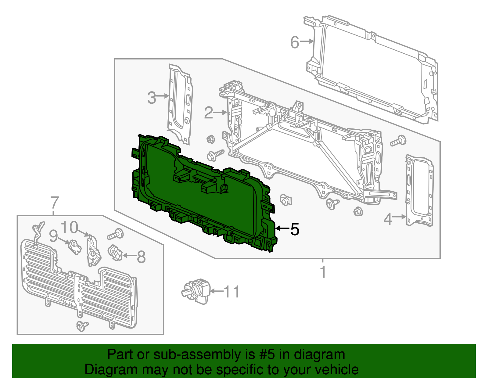 2014-2019 GM Radiator Support Baffle 23133705 GM | GMPartsDirect.com
