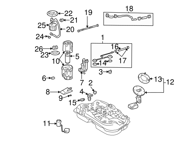 2001-2010 Toyota Fuel Pump 23221-20040 | OEM Parts Online