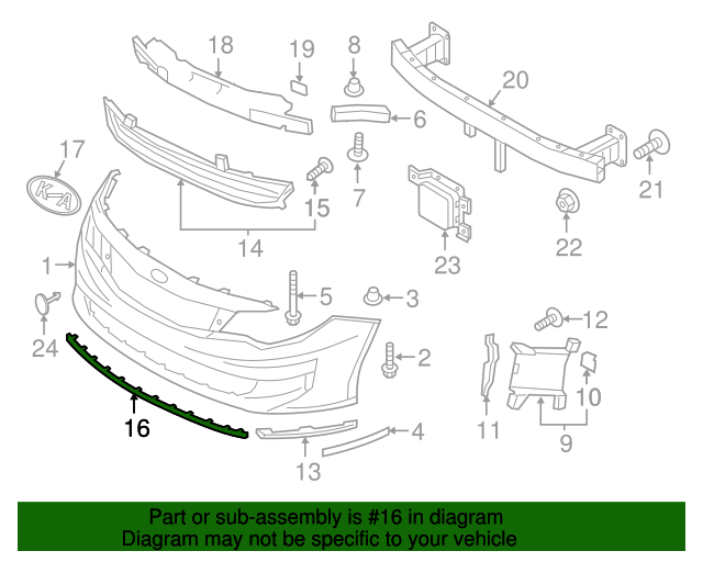 2016-2018 Kia Optima Valance 86591-D5200 | OEM Parts Online