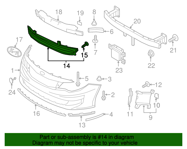 86560-D5200 - Bumper Grille 2016-2018 Kia Optima | Kia.Parts Store